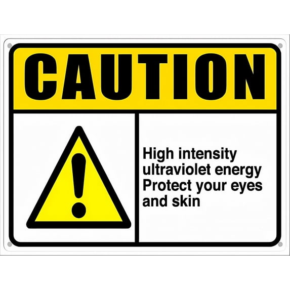 Caution Sign High Intensity Ultraviolet Energy Aluminum Tin Sign 8"x12 ...