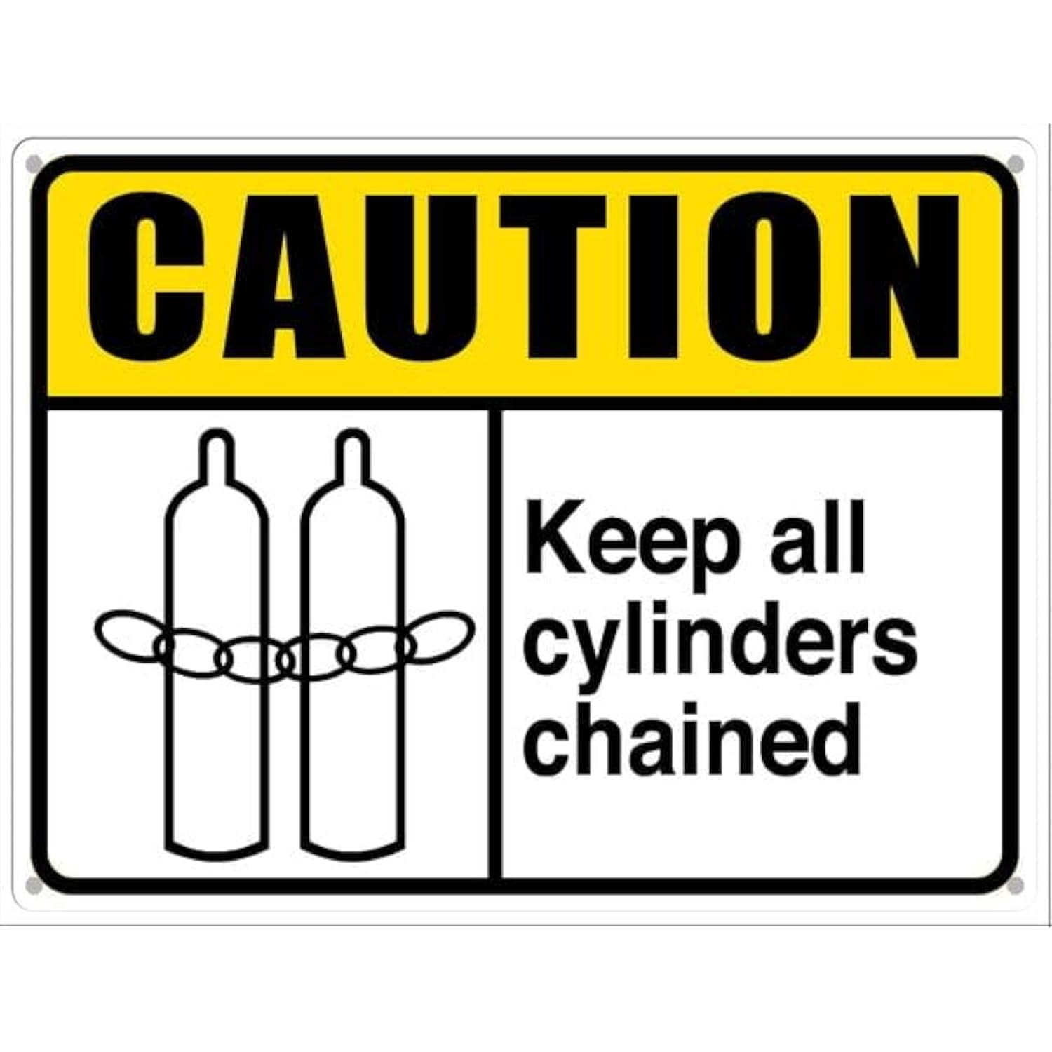 Caution Sign Keep All Cylinders Chained Aluminum Tin Sign for Home ...