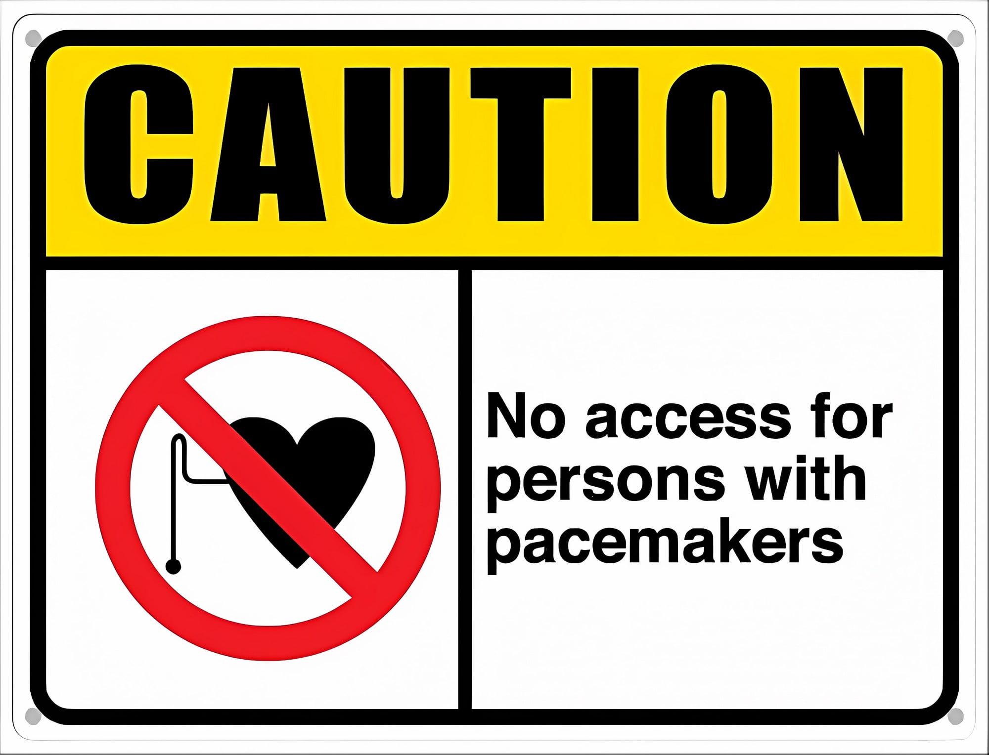 Caution Sign No Access for Persons with Pacemakers Aluminum Tin Sign 8 ...