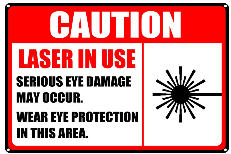 Caution Sign Protective Eyewear Required Laser Safety Signs Aluminum ...