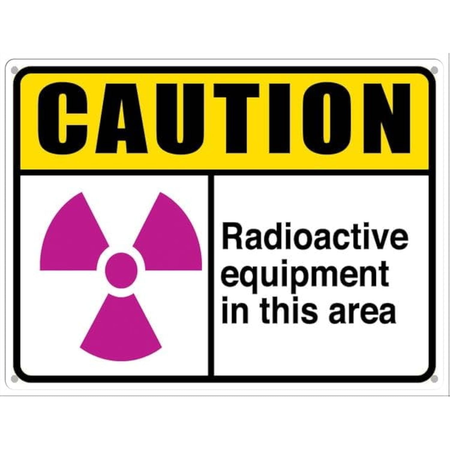 Caution Sign Radioactive Equipment in This Area Aluminum Tin Sign for ...