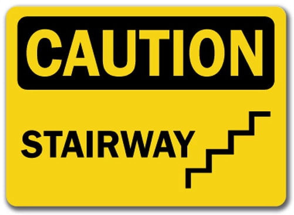 Caution Sign - Stairway (with graphic) - 10" x 14" OSHA Safety Sign ...