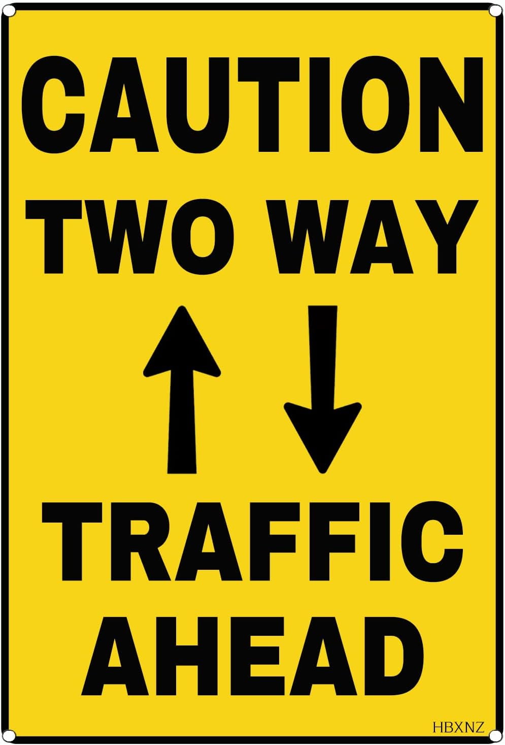Caution Sign Two Way Traffic Ahead Traffic Sign Metal Tin Sign/Plaque ...