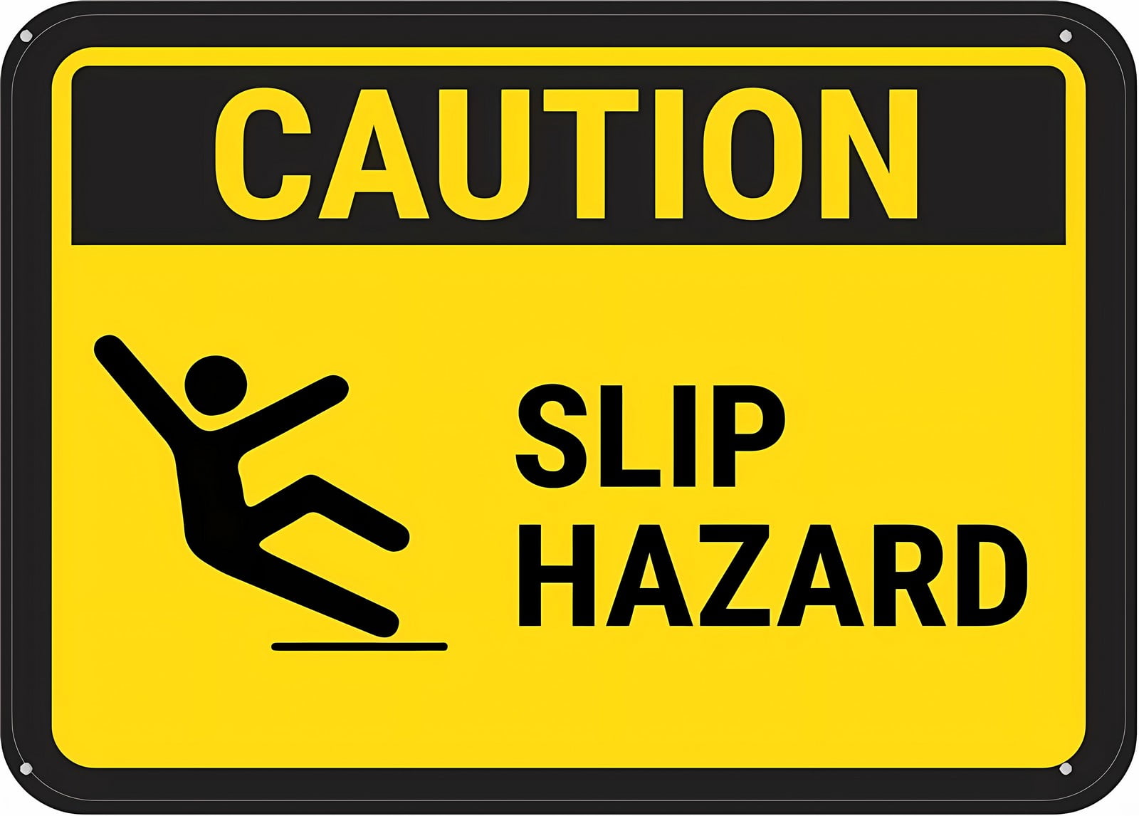 Caution Slip Hazard Yard Sign 12 x 8 Inches - Premium Aluminum, Sun ...