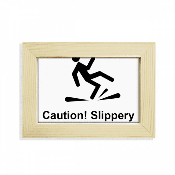 Caution Slippery Black Symbol Desktop Decorate Photo Frame Picture Art ...