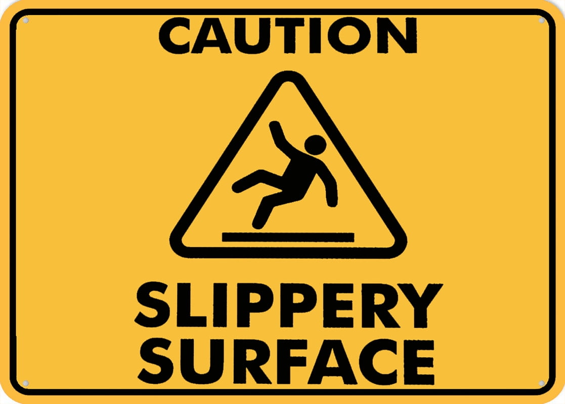 Caution Slippery Surface Evarite Yellow A Frame Sign 8 X 12 Inches Rust ...