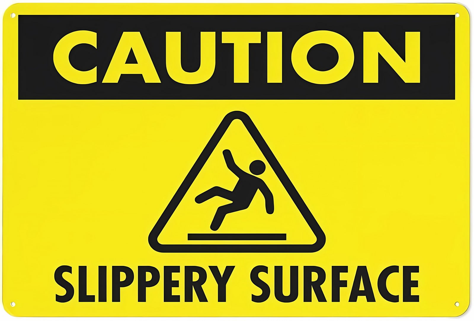 Caution Slippery Surface Safe Sign 12 x 8 Inches - Outdoor Use ...