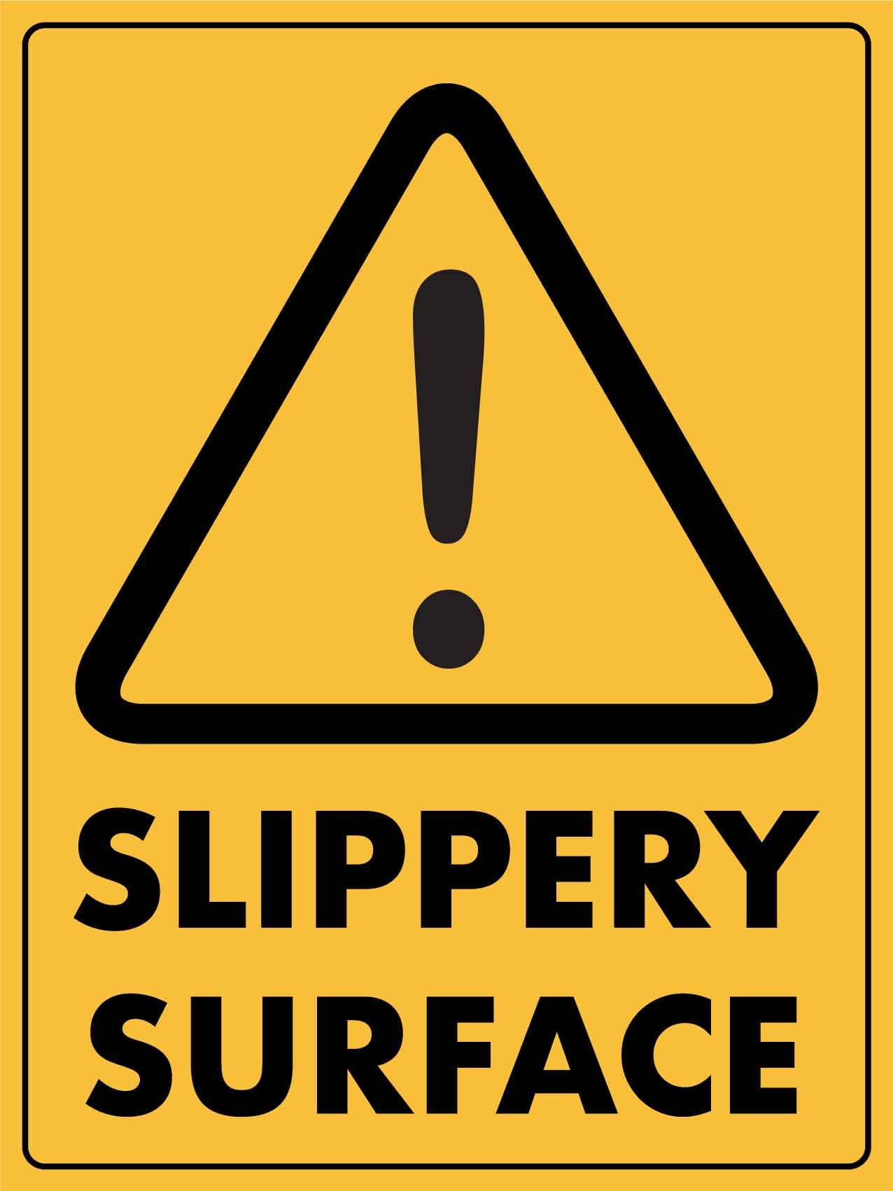 Caution Slippery Surface Wet Sign Metal Aluminum Sign 8x12 Inches ...