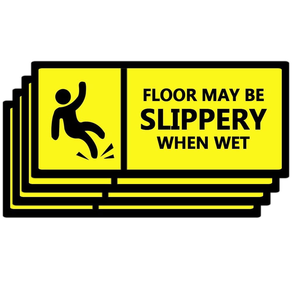 Caution Slippery When Wet Decal,10x4 inch Slippery Floor Warning Signs ...