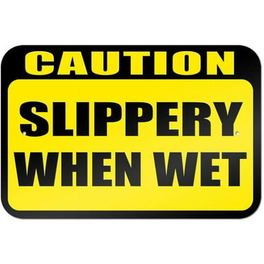 Caution Wet Floor Sign, Slippery When Pops Up Wall Mounted Foldable ...