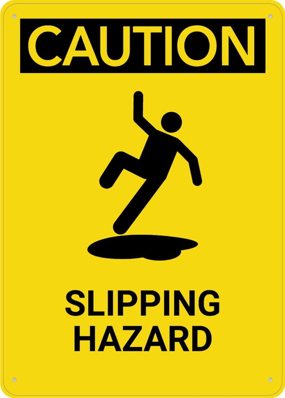 Caution Slipping Hazard Portrait Sign 8X12 Inch Rust Free Aluminum Easy ...
