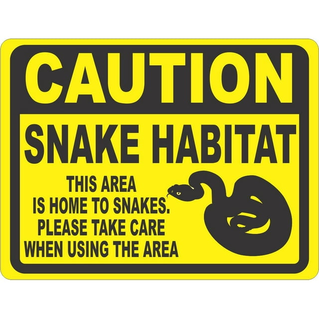 Caution Snake Habitat Sign - Walmart.com