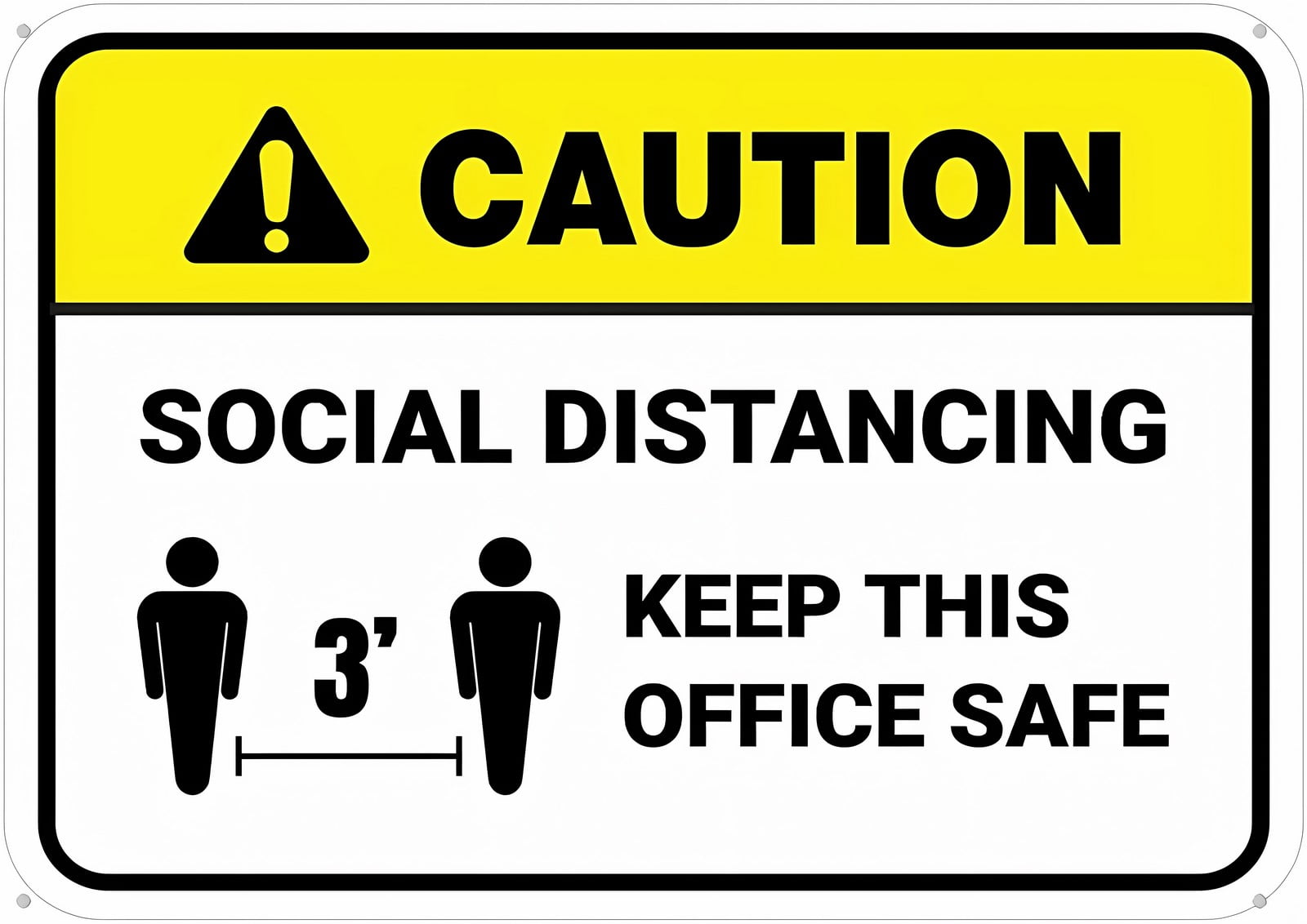 Caution Social Distancing 3Ft Floor Metal Sign 12 x 8 Inches - Rust ...