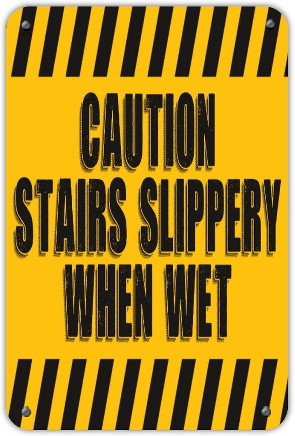 Caution Stairs Slippery When Wets Sign Farm Floor Safety Sign Yellow ...