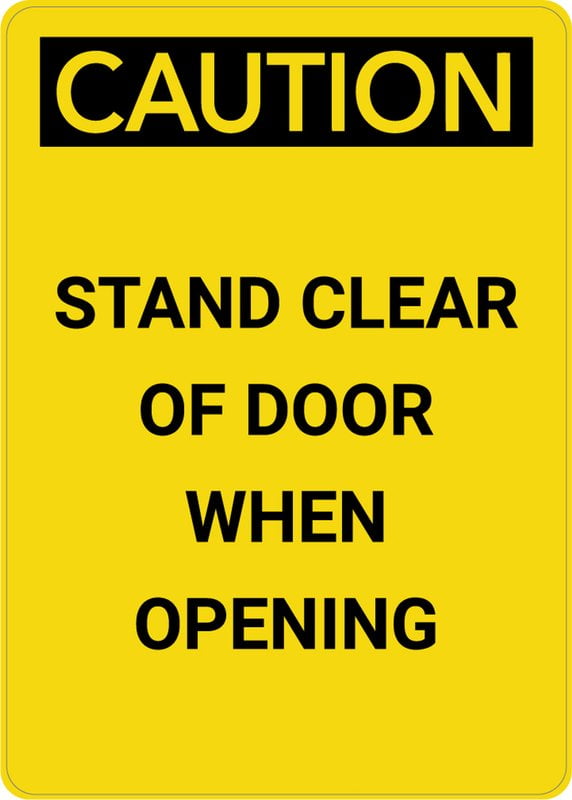 Caution Stand Clear Of Door When Opening Retro Metal Tin Signs 12X8 ...