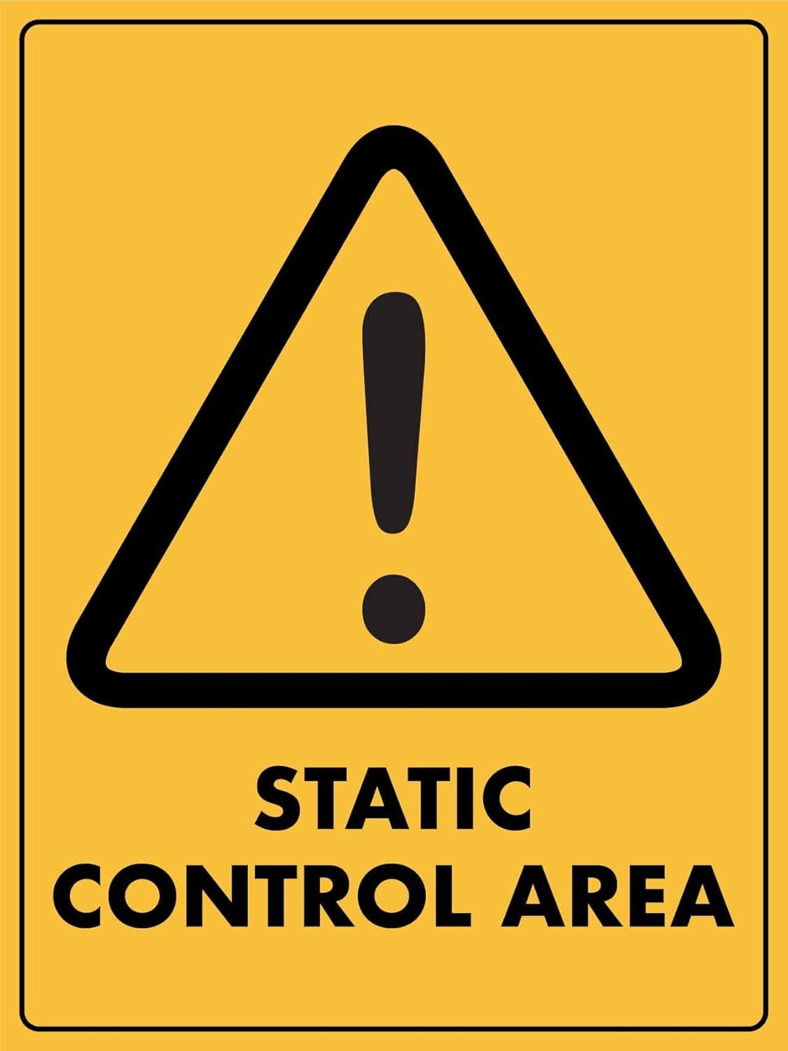 Caution Static Control Area Sign Warning Signage 8 X 12 Inch Metal Tin ...