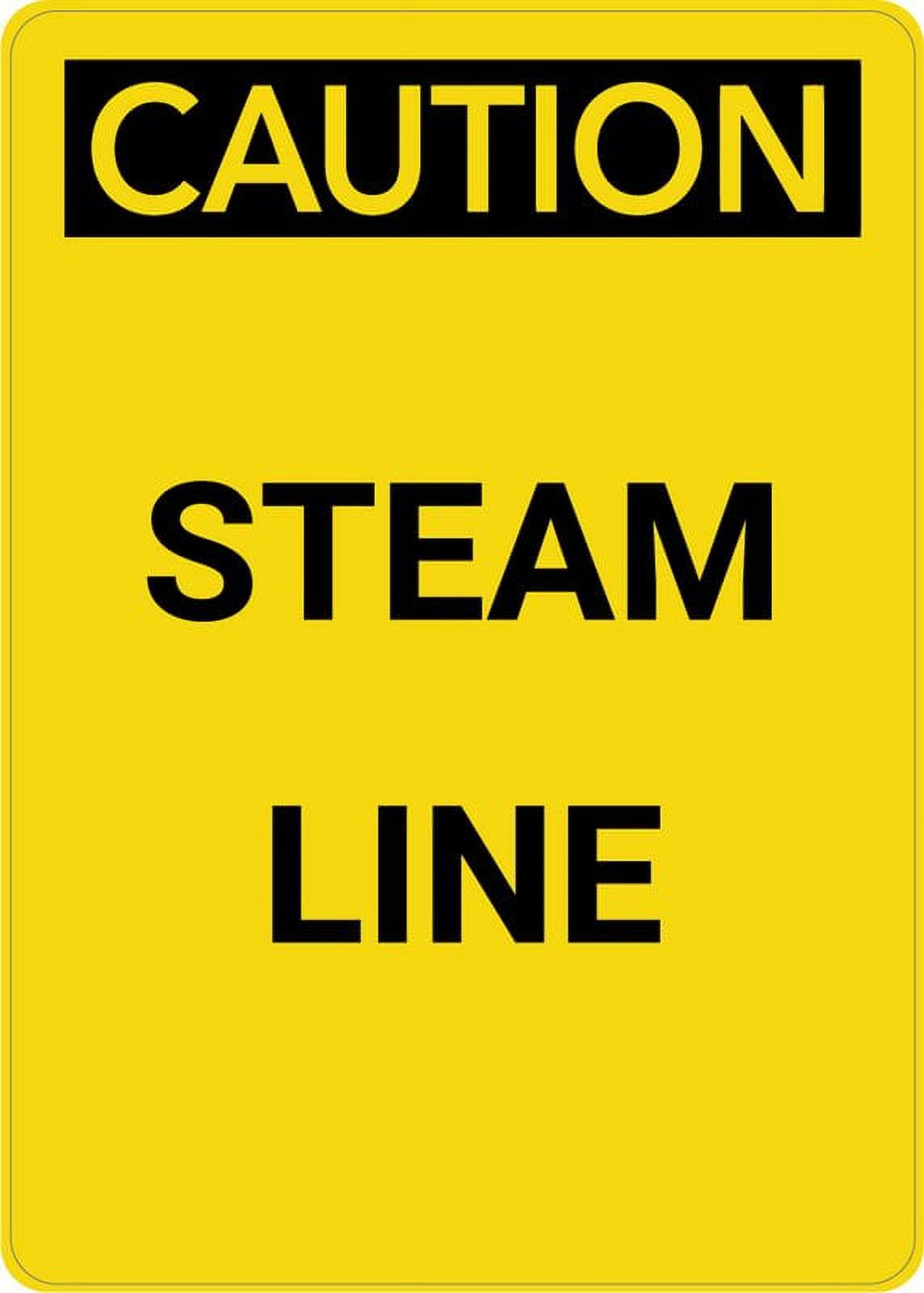 Caution Steam Line Sign Metal 12"X8" Rust Free Aluminum,Indoor ...