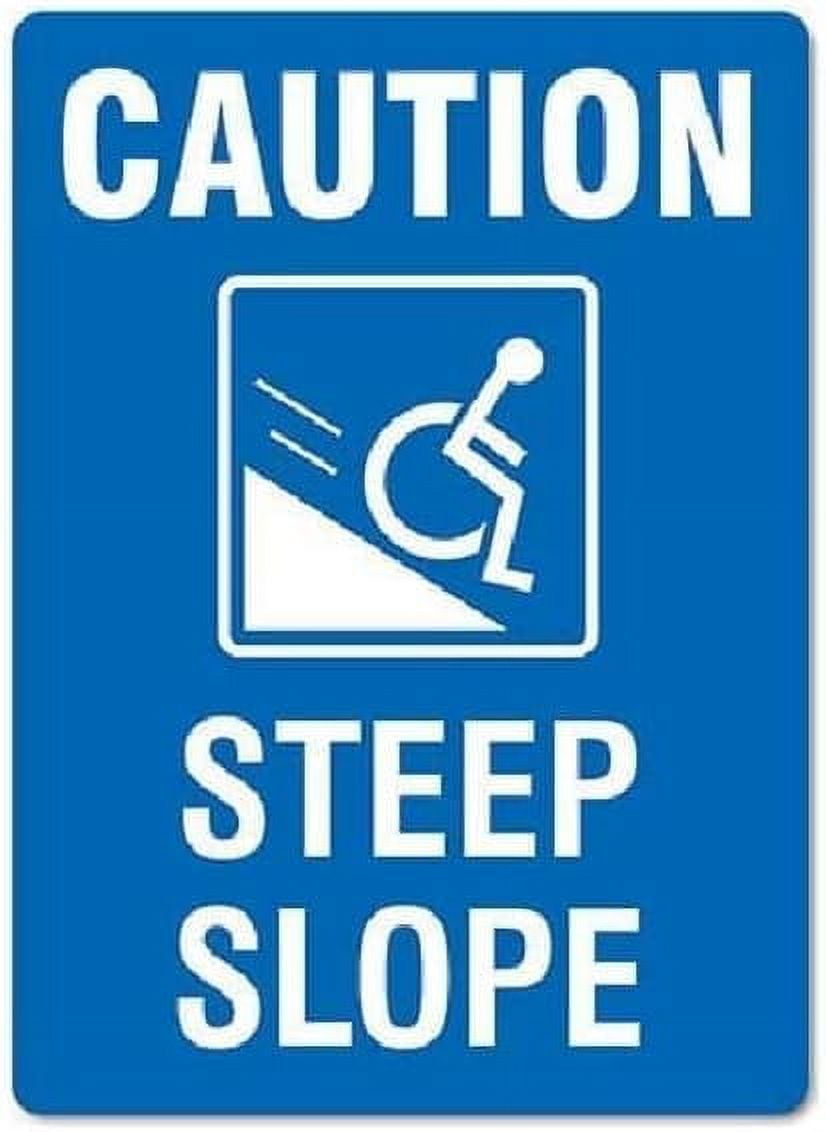 Caution Steep Slope Sign Traffic and Parking Metal Tin Sign 8x12 Inches ...