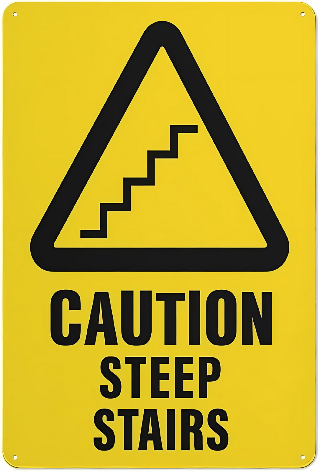 Caution Steep Stairs Sign 12 x 8 Inches - Grade Reflective Rust-Free ...