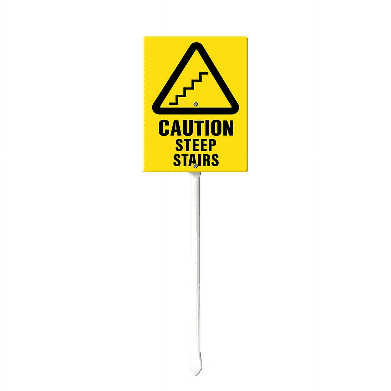 Caution Steep Stairs Yard Sign With Stakes 7 x 8.8 inch，Aluminum Sign ...