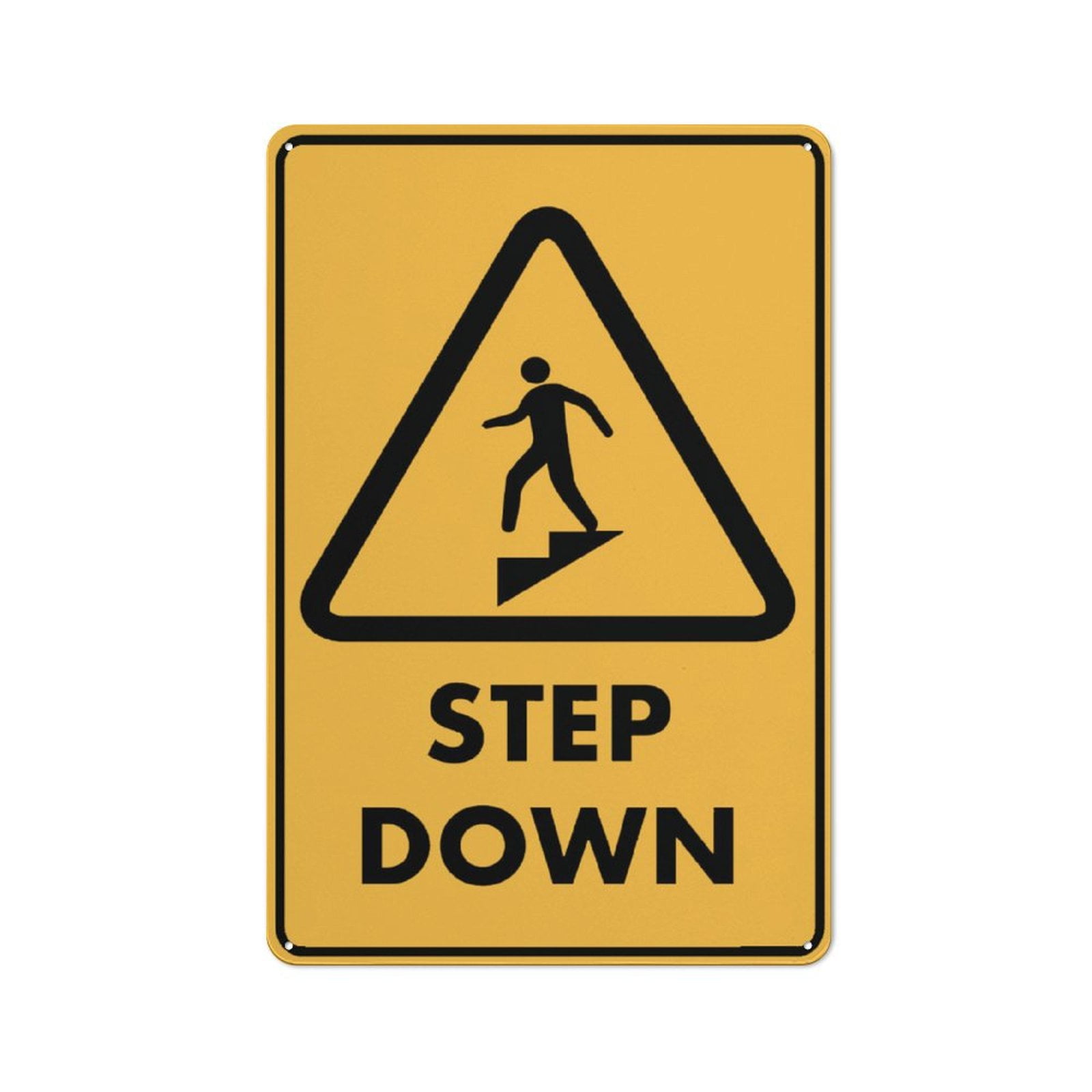 Caution Step Down Sign Outdoor Metal Sign - 12 X 8 Metal Signs For ...