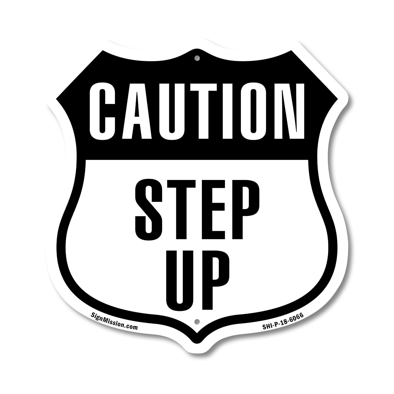 Caution Step Up (5 Pack) 12 inch X 12 inch Shield-Shaped Rust-Free ...