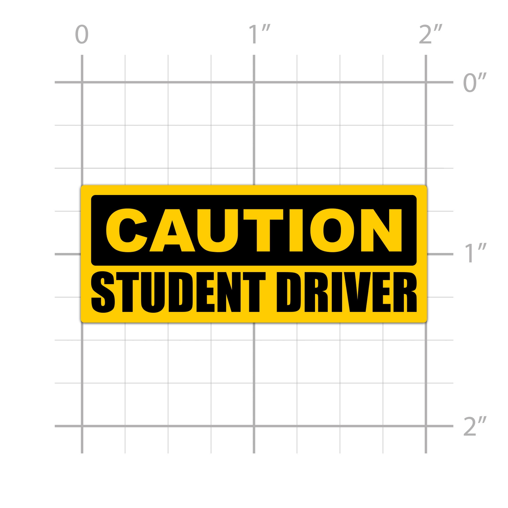 Caution Student Driver Sticker for water bottle phone tumbler hard ...
