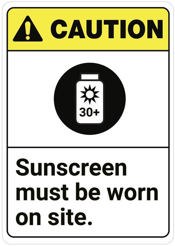 Caution Sunscreen Must Be Worn Retro Aluminum Sign Metal Tin Sign ...