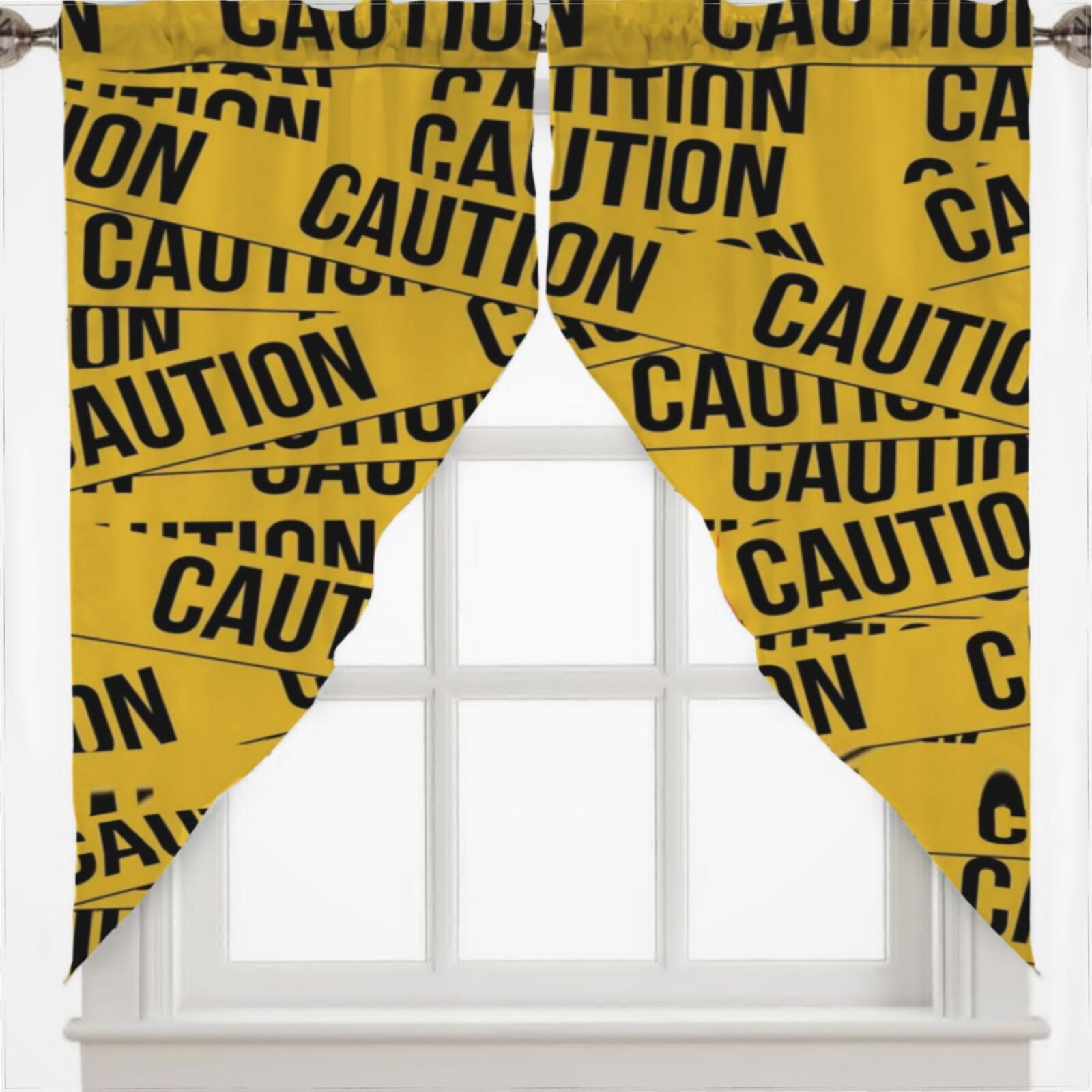 Caution Swag Valances For Windows 2 Pack For Kitchen Living Room ...