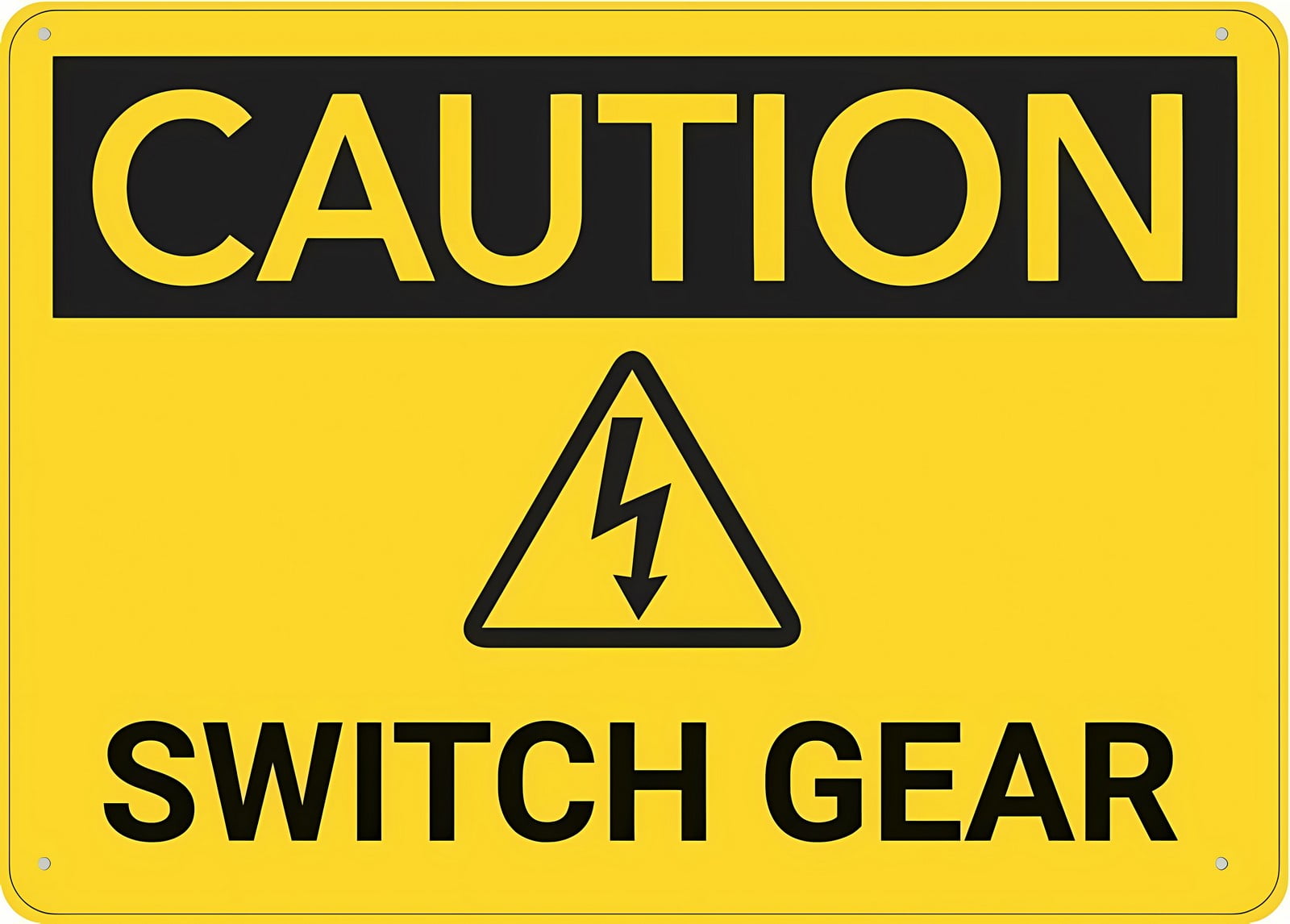 Caution Switch Gear Warning Tin Sign 12 x 8 Inches - Indoor Outdoor ...