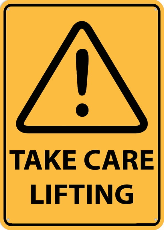 Caution Take Care Lifting Sign Warning Tin Sign Home Kitchen Farm ...