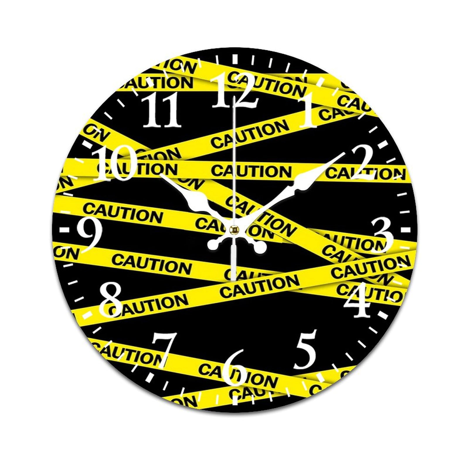Caution Tape Wall Clock Modern Design Clocks Wall Hanging Home Office ...