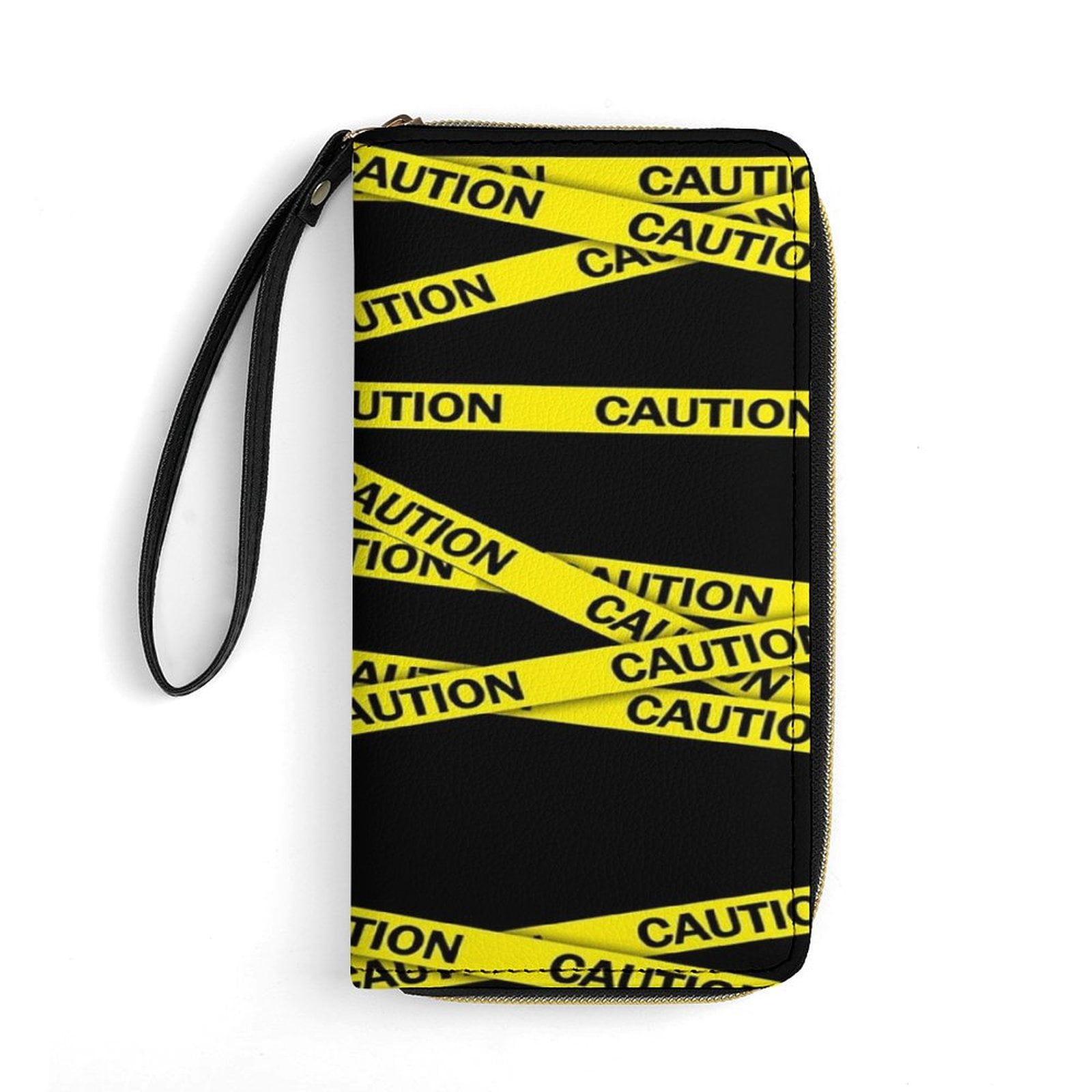 Caution Tape Wallet for Womens PU Leather Zip Around Wallers Clutch ...