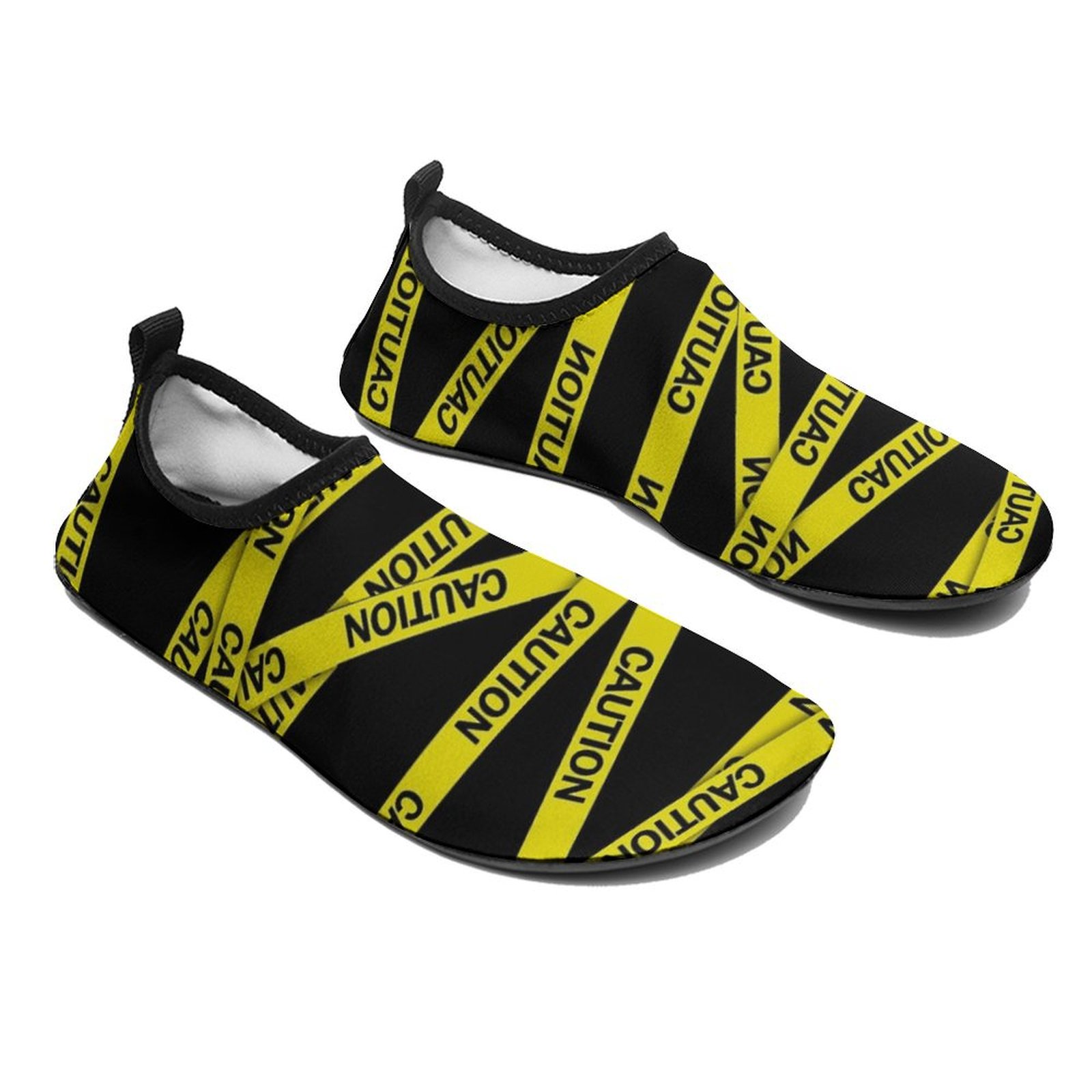 Caution Tape Water Shoes Beach Slip-on Shoes for Men Women Swim Pool ...