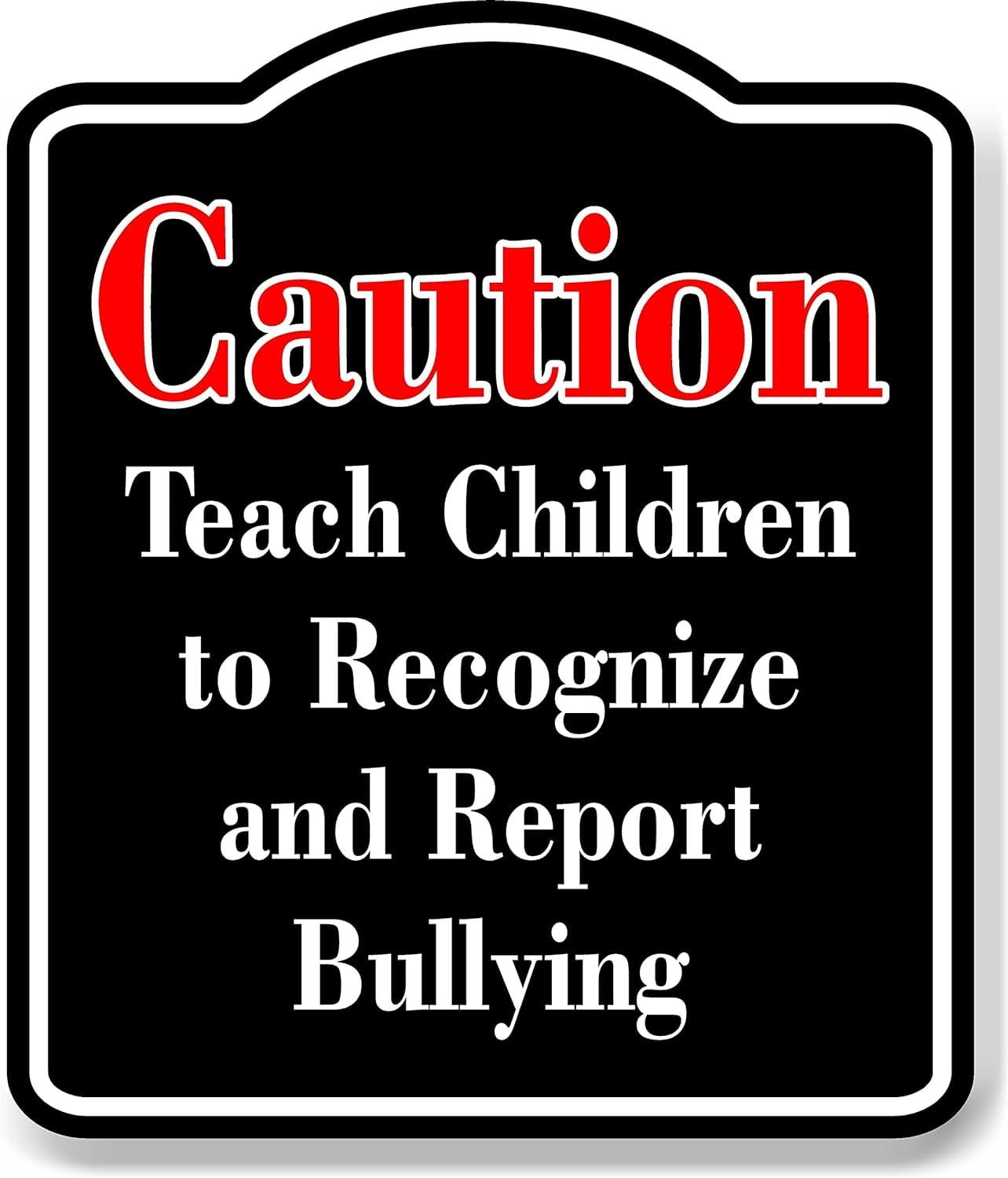 Caution Teach Safe Playground Behavior Red BLACK Aluminum Composite ...