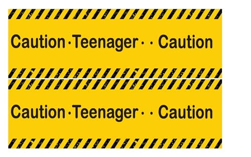 Caution Teenage Caution Tape Edible Cake Topper Icing Image Border ...