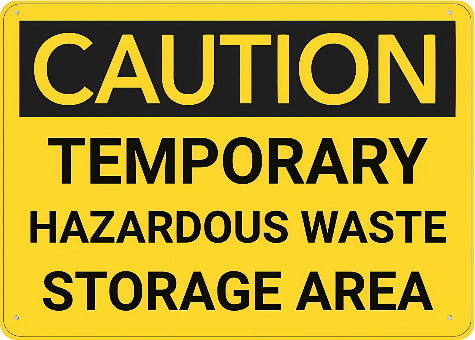 Caution Temporary Hazardous Waste Storage Yard Sign 12 x 8 Inches ...