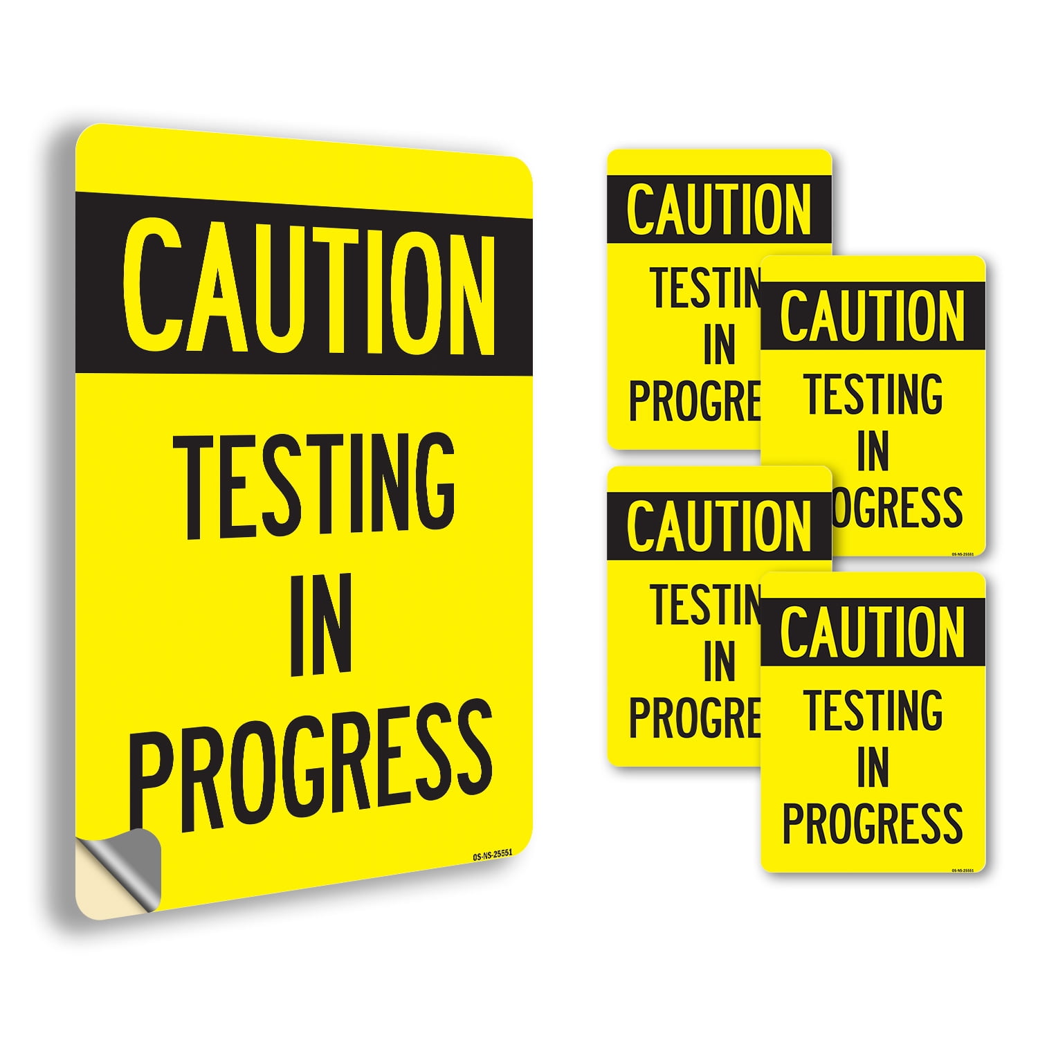 Caution Testing In Progress Public Safety Vinyl Decal Label 18 Inch x ...