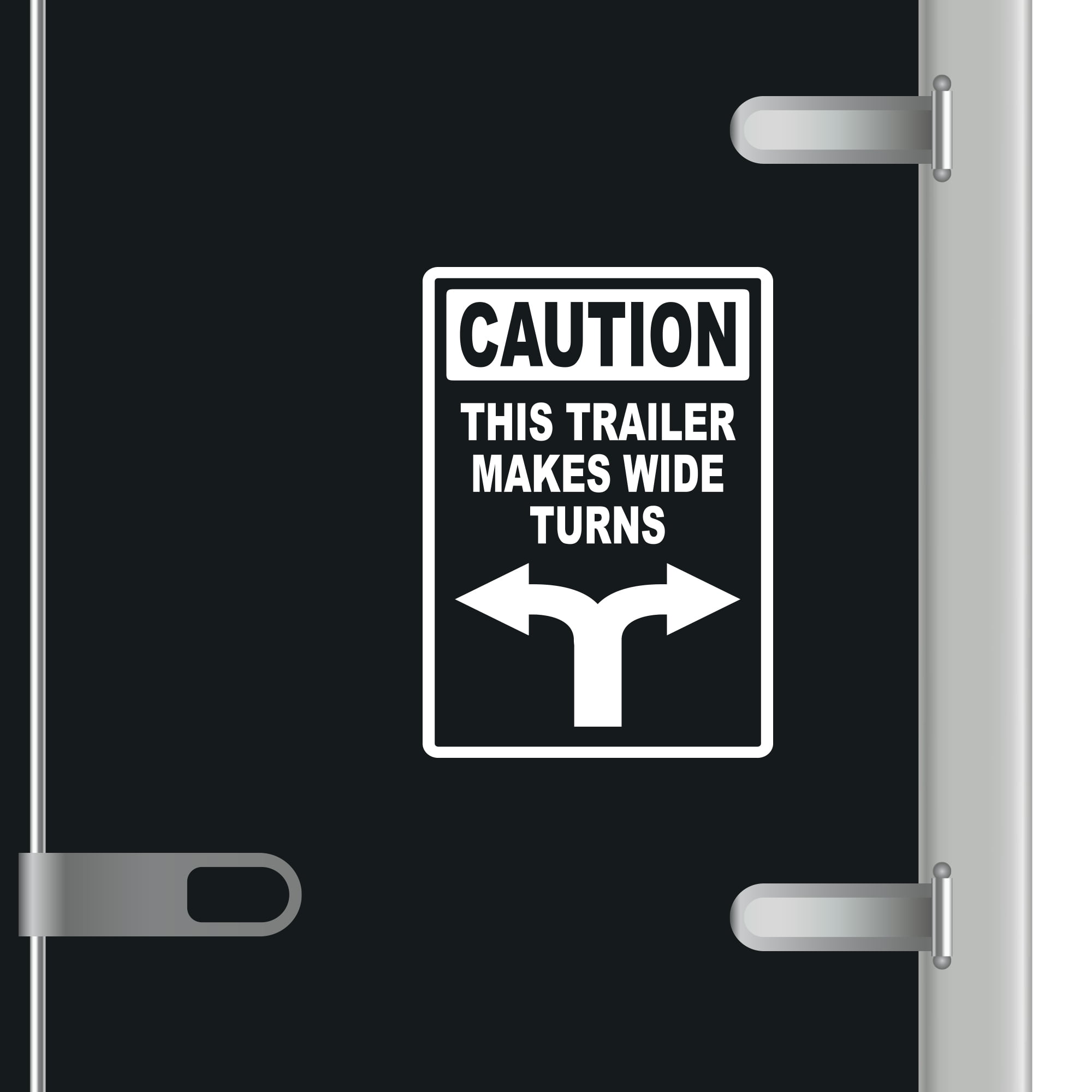 Caution This Trailer Makes Wide Turns Vinyl Decal Sticker - Many Colors ...