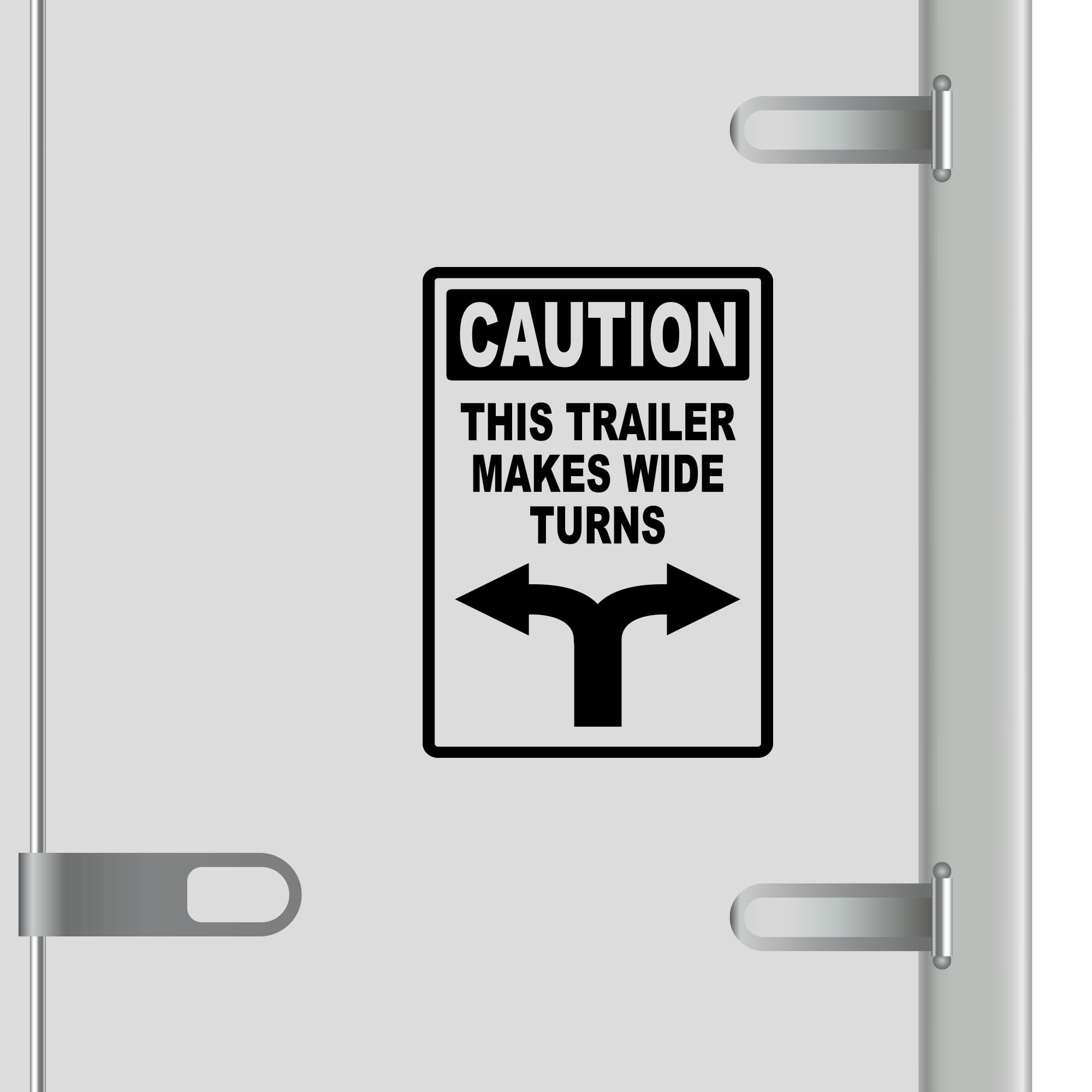 Caution This Trailer Makes Wide Turns Vinyl Decal Sticker - Many Colors ...