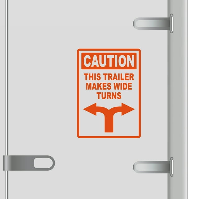 Caution This Trailer Makes Wide Turns Vinyl Decal Sticker - Many Colors ...