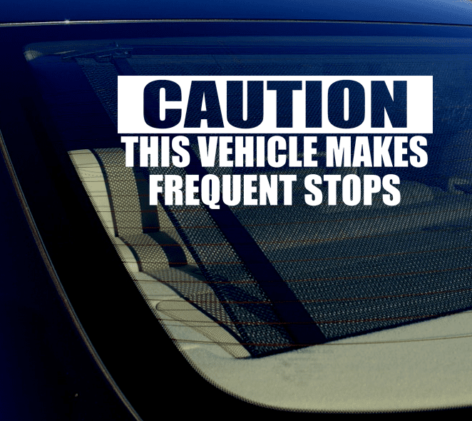 Caution This Vehicle Makes Frequent Stops Sticker Decal 8" Inches Long ...