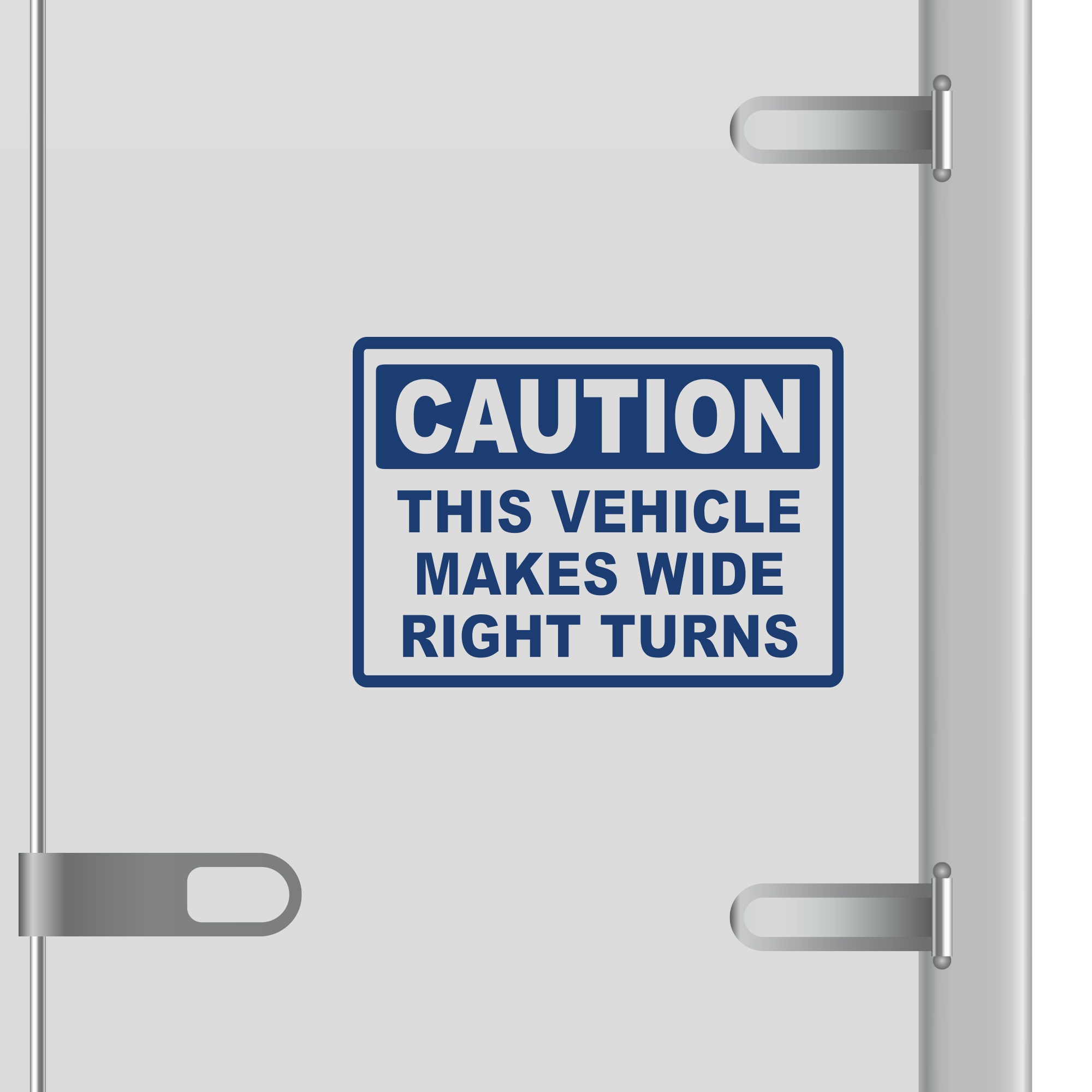 Caution This Vehicle Makes Wide Right Turns Vinyl Decal Sticker - Many ...