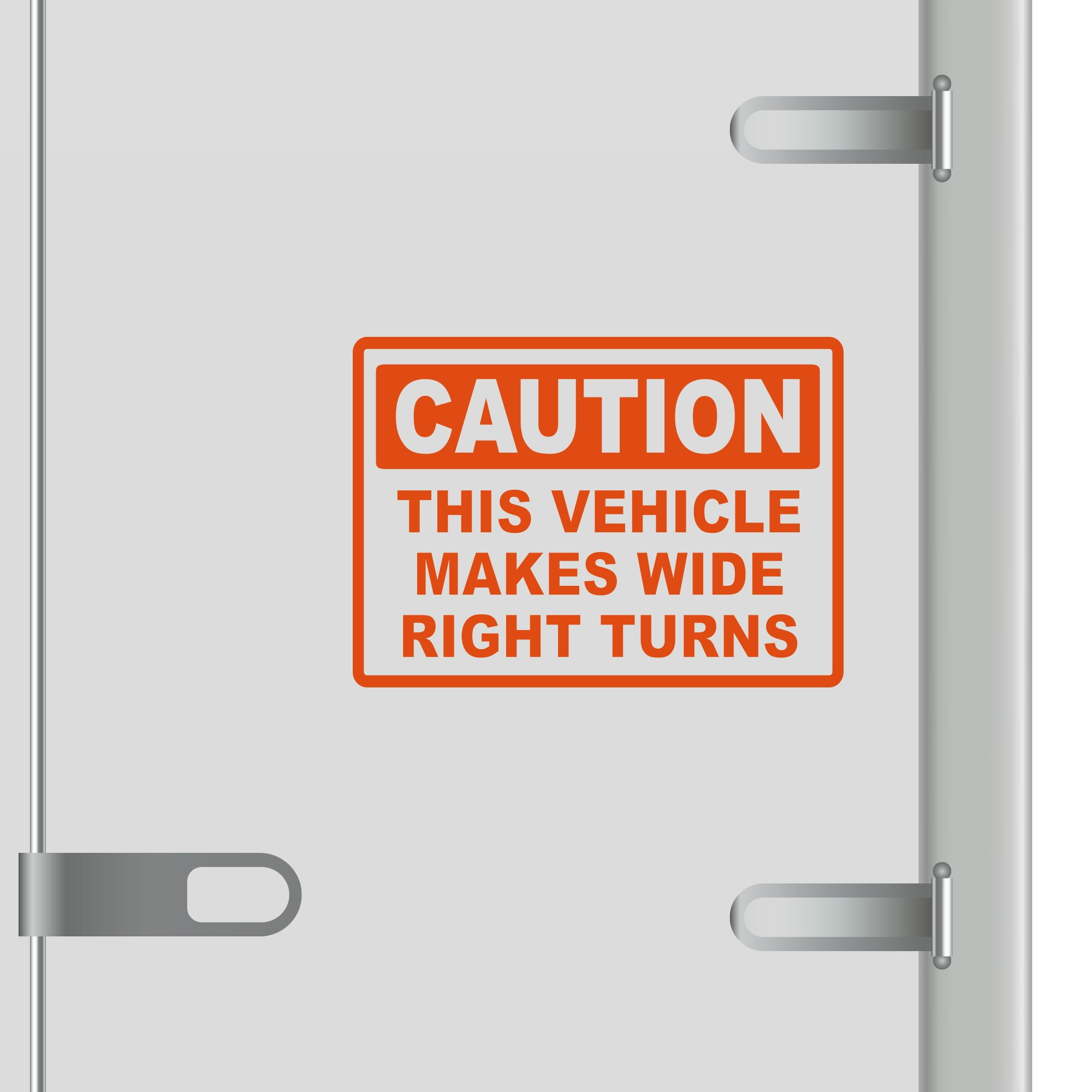 Caution This Vehicle Makes Wide Right Turns Vinyl Decal Sticker - Many ...