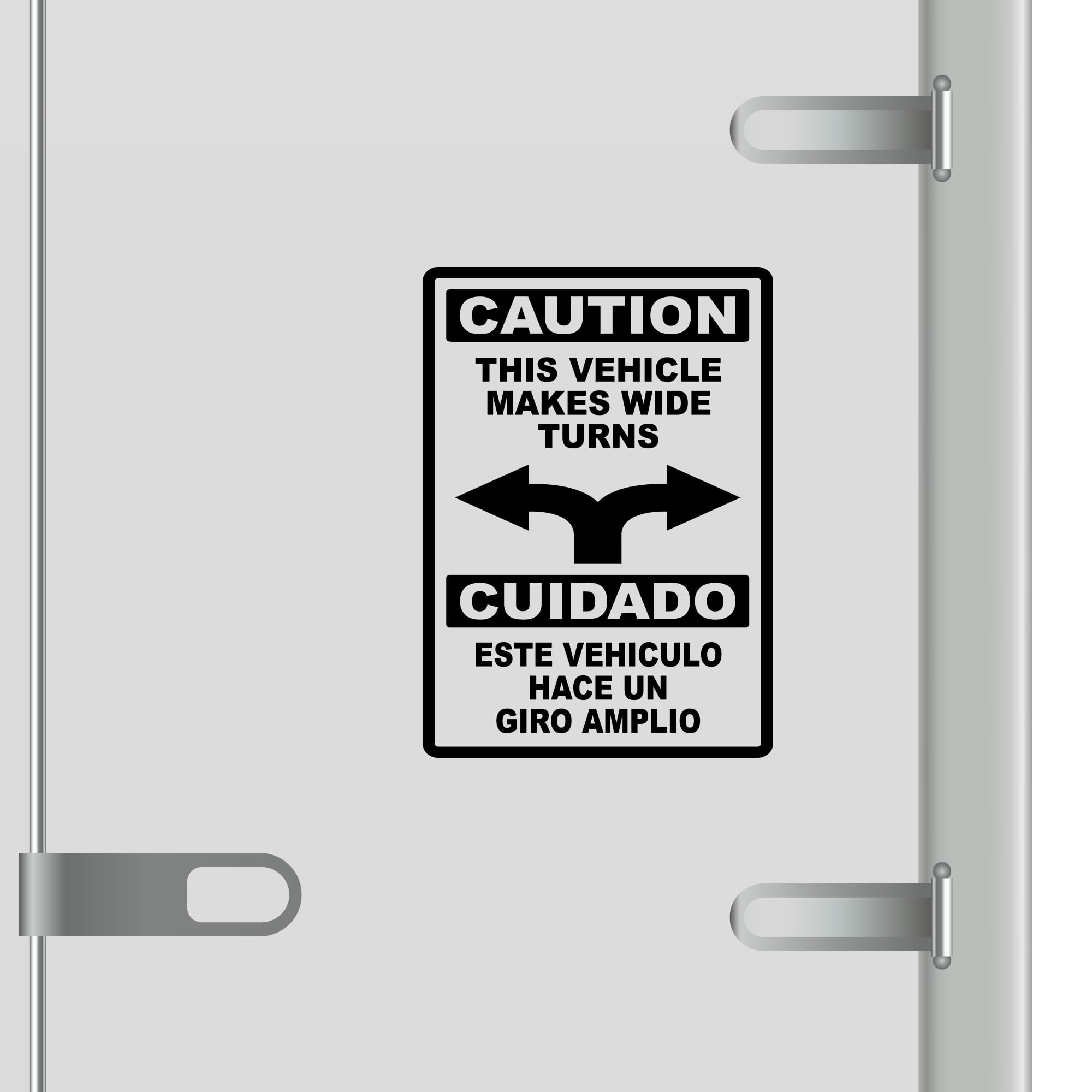 Caution This Vehicle Makes Wide Turns Vinyl Decal Sticker - Many Colors ...