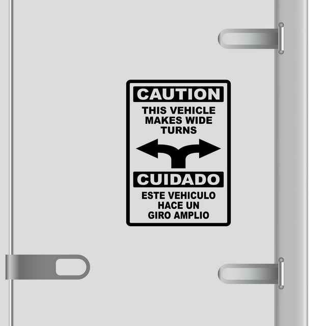 Caution This Vehicle Makes Wide Turns Vinyl Decal Sticker - Many Colors ...
