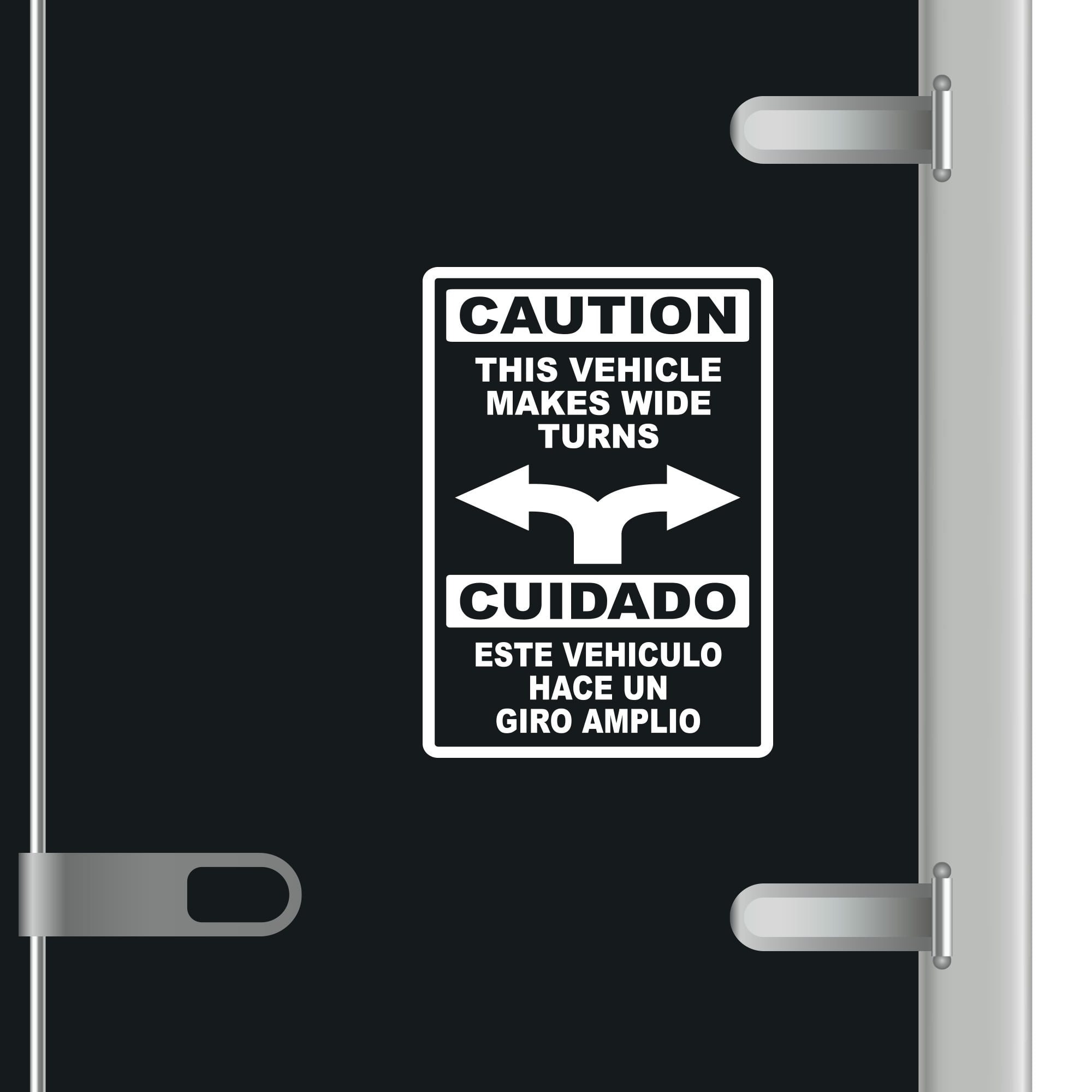 Caution This Vehicle Makes Wide Turns Vinyl Decal Sticker - Many Colors ...