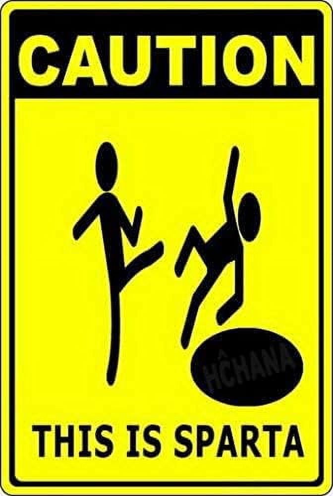 Caution This is Sparta Funny Sign 8X12 inch Wall Pub Home Decor Metal ...