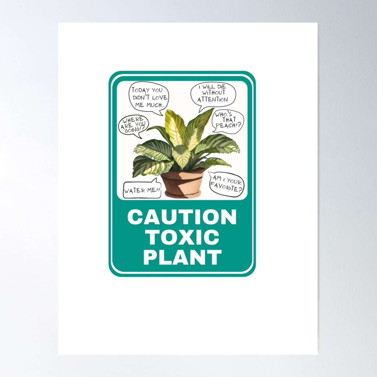 Caution Toxic Plant Poster Wall Art, Modern Wall Decor For Living Room ...