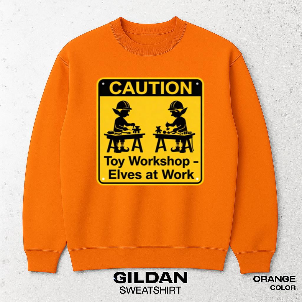 Caution Toy Workshop Elves At Work Funny Holiday Christmas Sign ...